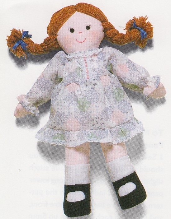RAGGEDY ANN RAG DOLL~SEWING PATTERN/INSTRUCTIONS~FULL-SIZE TEMPLATES ...