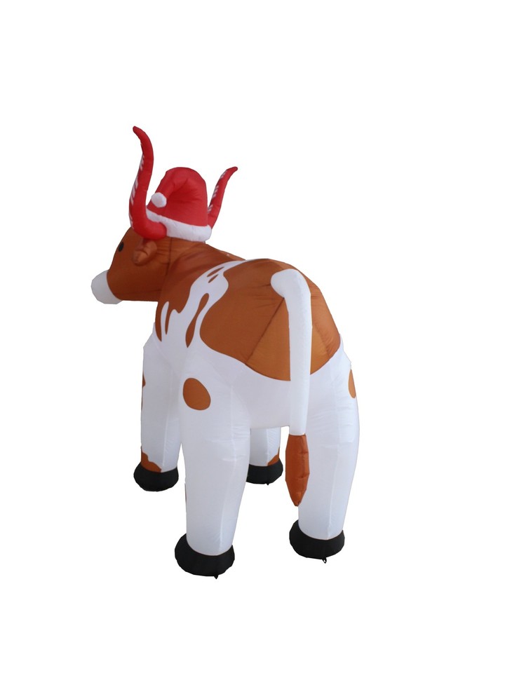 83" HOLIDAY LONGHORN COW AIRBLOWN INFLATABLE CHRISTMAS YARD DECOR | eBay