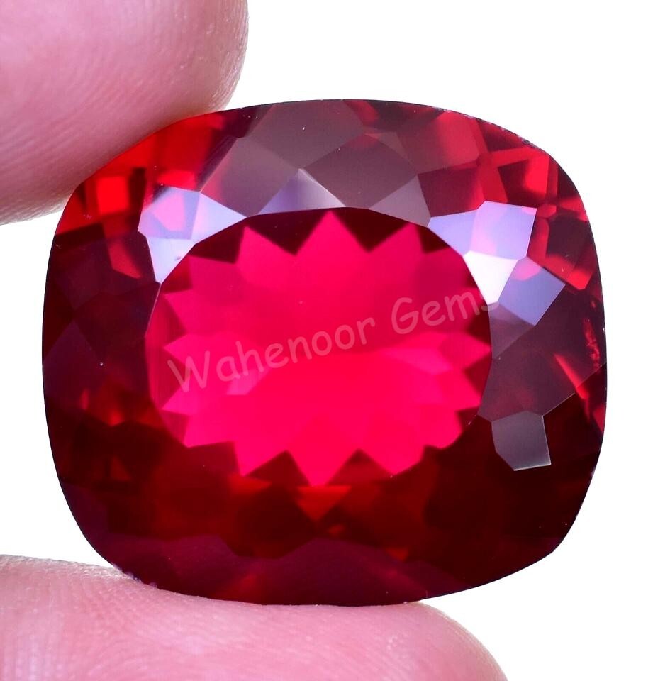 51.00 Ct Natural Blood Red Mozambique Ruby Cushion CERTIFIED Flawless ...