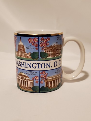 Vintage Washington D.C. Landmark Coffee Cup Mug US Capitol White House ...