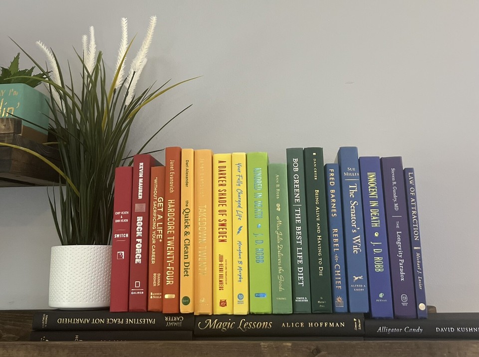 Stack of 6 colorful books for Decorating Staging | Book Decor| Home ...