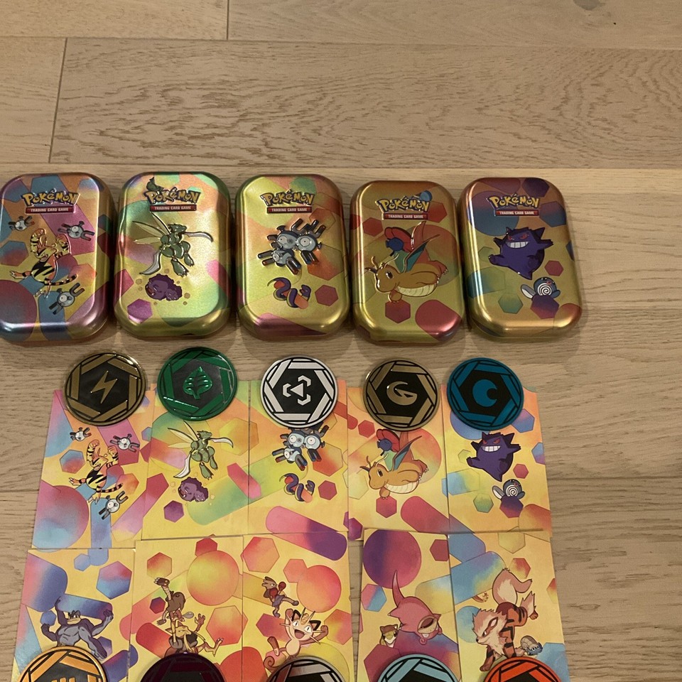 *EMPTY* Pokemon 151 Mini Tin Set 10 tins - Including ART and COINS. NO ...