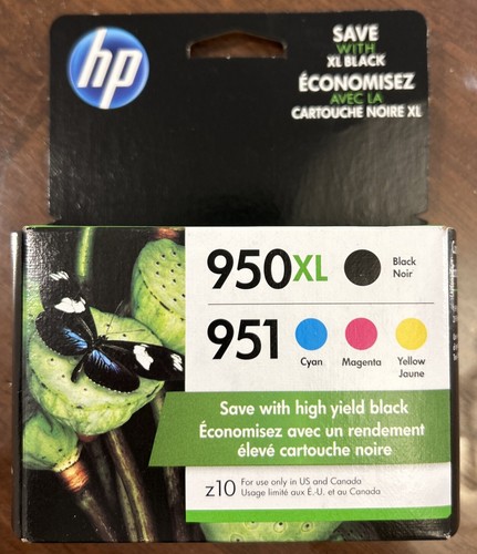 HP 950XL Black / 951 Tri-Color Ink Combo Pack New in Sealed Box Free ...