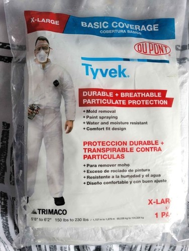 Dupont Tyvek Basic Coverage Suit Coveralls XL Sealed | eBay