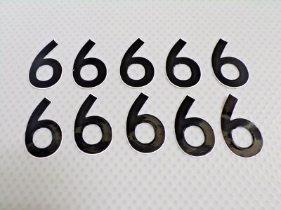 ELECTROMARK Die Cut Number Label, 6, Black, 2" Height, 10 PK, 3412026 ...