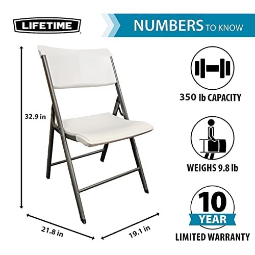 Lifetime Commercial Grade Contemporary Folding Chair, Almond (4 Pack ...