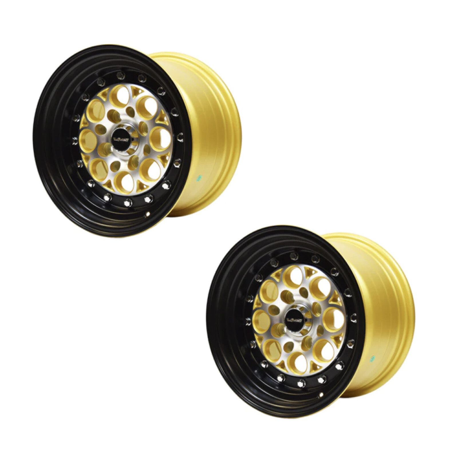 2x VMS Revolver Machined Gold black Lip Drag Racing Wheels Rims 13x9 ...