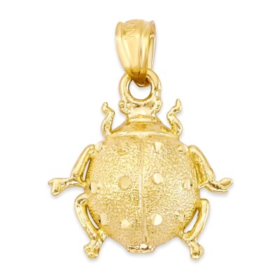 Solid Gold Ladybug Pendant in 10 or 14k - Nature Insect Jewelry Good ...