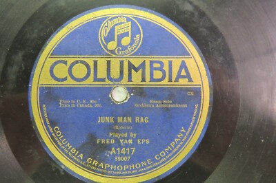 Fred Van Eps - COLUMBIA A1417 - Junk Man Rag & Morse Medley - Banjo ...