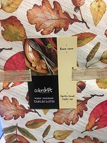 Colordrift Metallic Autumn Leaves Foliage Acorns Tablecloth Shimmering ...