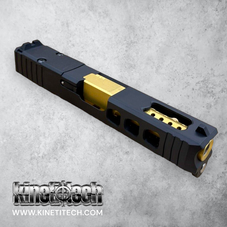 Glock 19 19x Complete Slide gen 5 RMR Sights Lightning CUT Gold PORTED ...