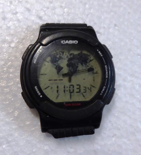 Vintage Casio Abx-53 Twincept Module 1326 WORLDTIME Data Bank Wrist ...