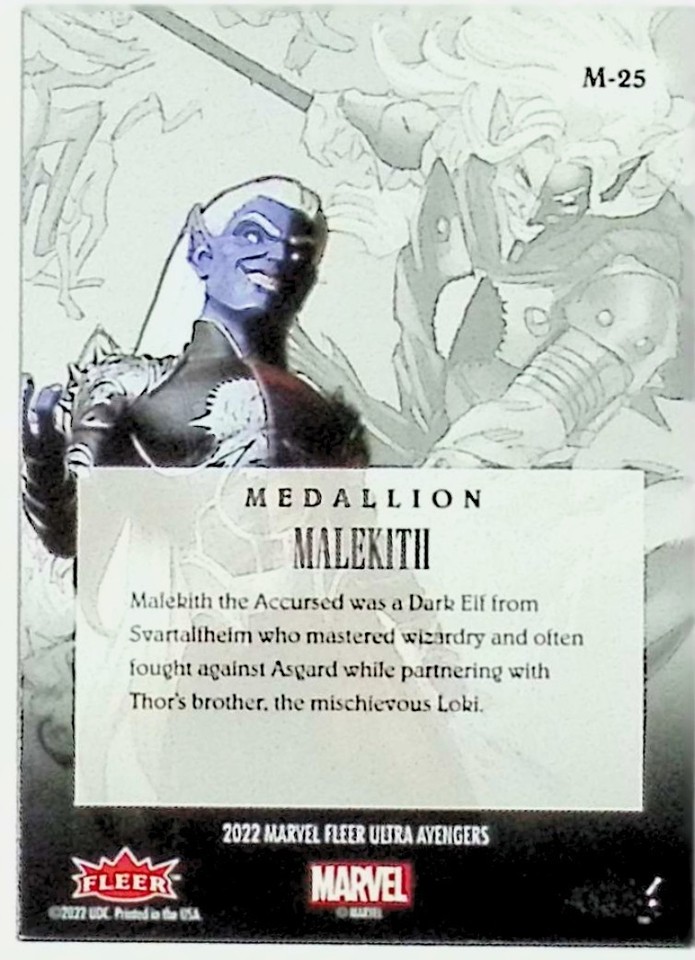 2022 FLEER ULTRA AVENGERS MEDALLION #M-25 MALEKITH NM-MT | eBay
