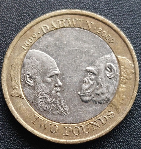 Charles Darwin 1809 2009 Anniversary £2 Two Pound Coin - MIS-STRUCK ...