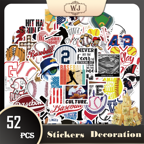 52pcs Baseball Sports Stickers Bomb Waterproof Phone Luggage Car ...