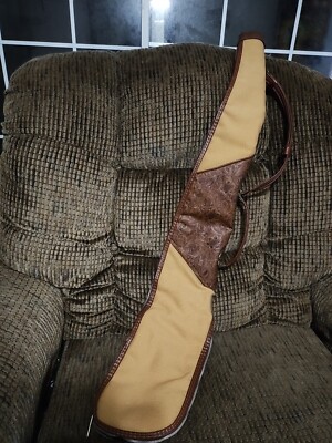 Vtg Red Head Gun Case Vinyl Leather Design Canvas Soft Lining Cowboy ...