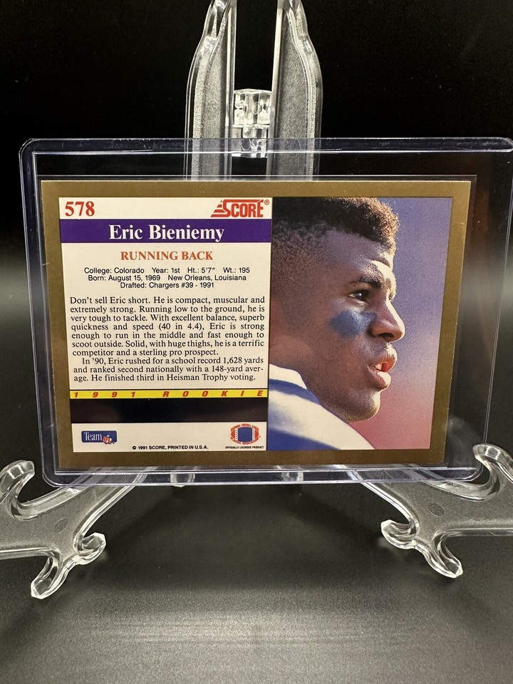1991 Score #578 ERIC BIENIEMY RC San Diego Chargers / Colorado | eBay