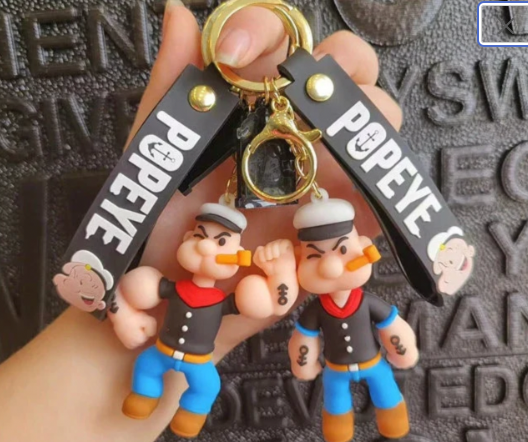 Popeye The Sailor Man 3D Rubber Keychain Keyring Pendant Bag Charm ...