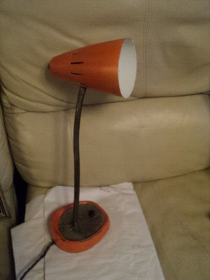 VINTAGE PIFCO 971 TABLE LAMP (WALL HANGING ) ORANGE GOOSE NECK CLASSIC ...