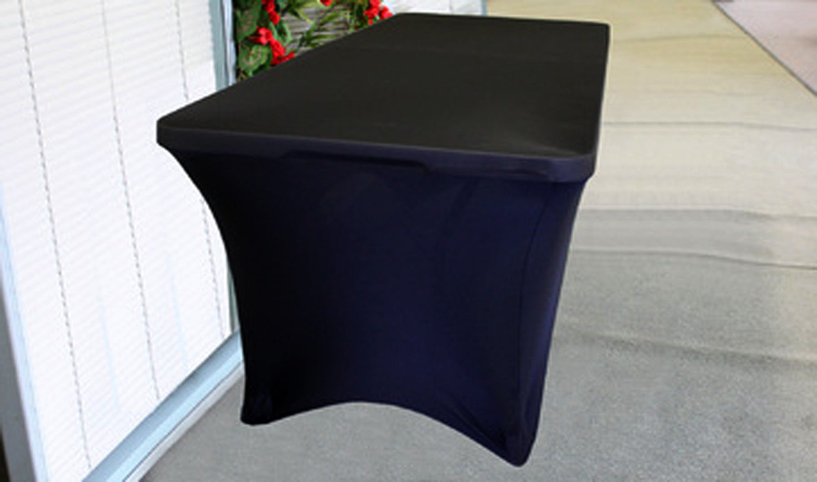 Trestle Table cover Tablecloth spandex Fitted Black 6ft foot ARCH CUT ...