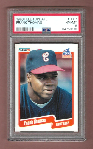 FRANK THOMAS 1990 FLEER UPDATE ROOKIE RC GRADED PSA 8 NM-MT #U-87 MLB ...