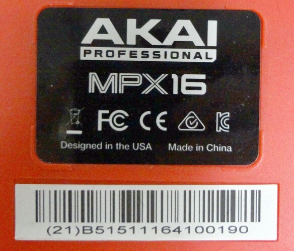 AKAI Professional MPX16 SD Sample Recorder Beat MIDI Pad Musical ...