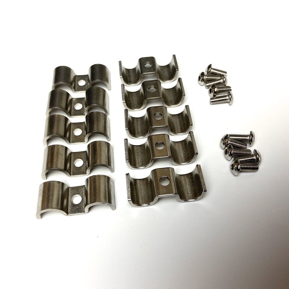 3/8 Stainless Steel Double Fuel Line or Trans Clamp 10 Pieces With ...