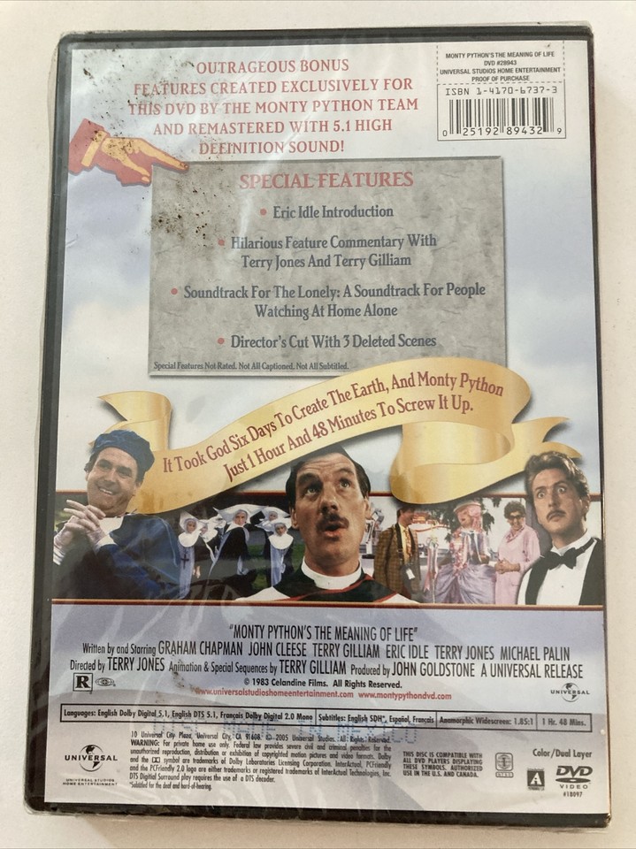 BRAND NEW ~ Monty Python's the Meaning of Life (DVD, 1983) Graham ...
