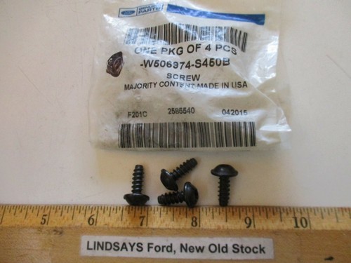 4 NEW OEM PIECES FORD "SCREW" ROUND WASHER HEAD 6 POINT DRIVE, W506974 ...