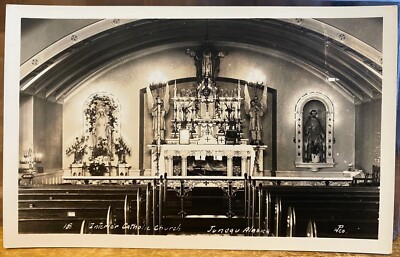 Alaska Real Photo Postcard RP Interior CATHOLIC CHURCH in JUNEAU RPPC ...