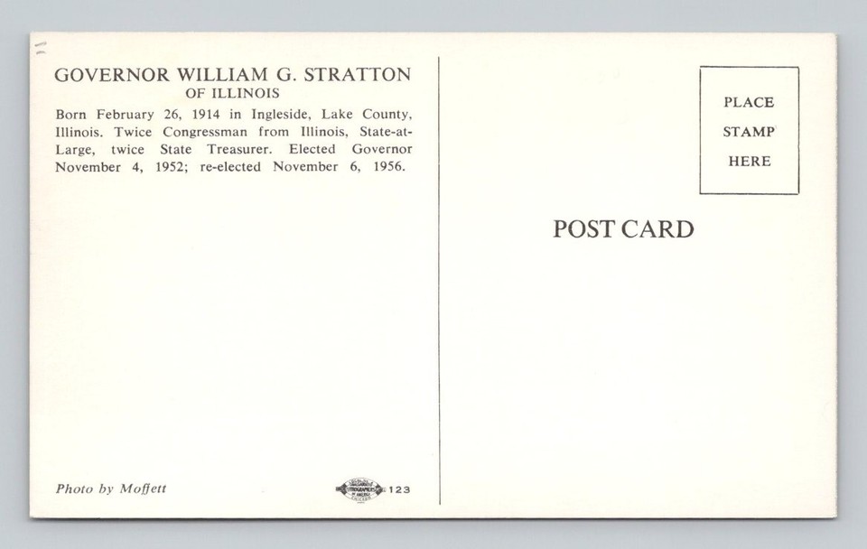 Political WILLIAM G STRATTON GOVERNOR OF ILLINOIS Vintage Postcard 4 | eBay