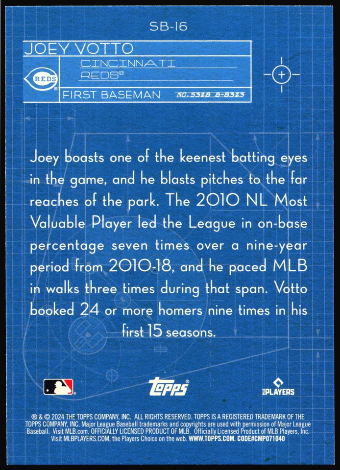 2024 Topps Joey Votto #SB-16 Superstar Blueprint Cincinnati Reds ...