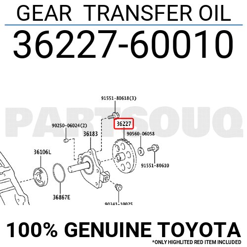 3622760010 Genuine Toyota GEAR TRANSFER OIL 36227-60010 | eBay