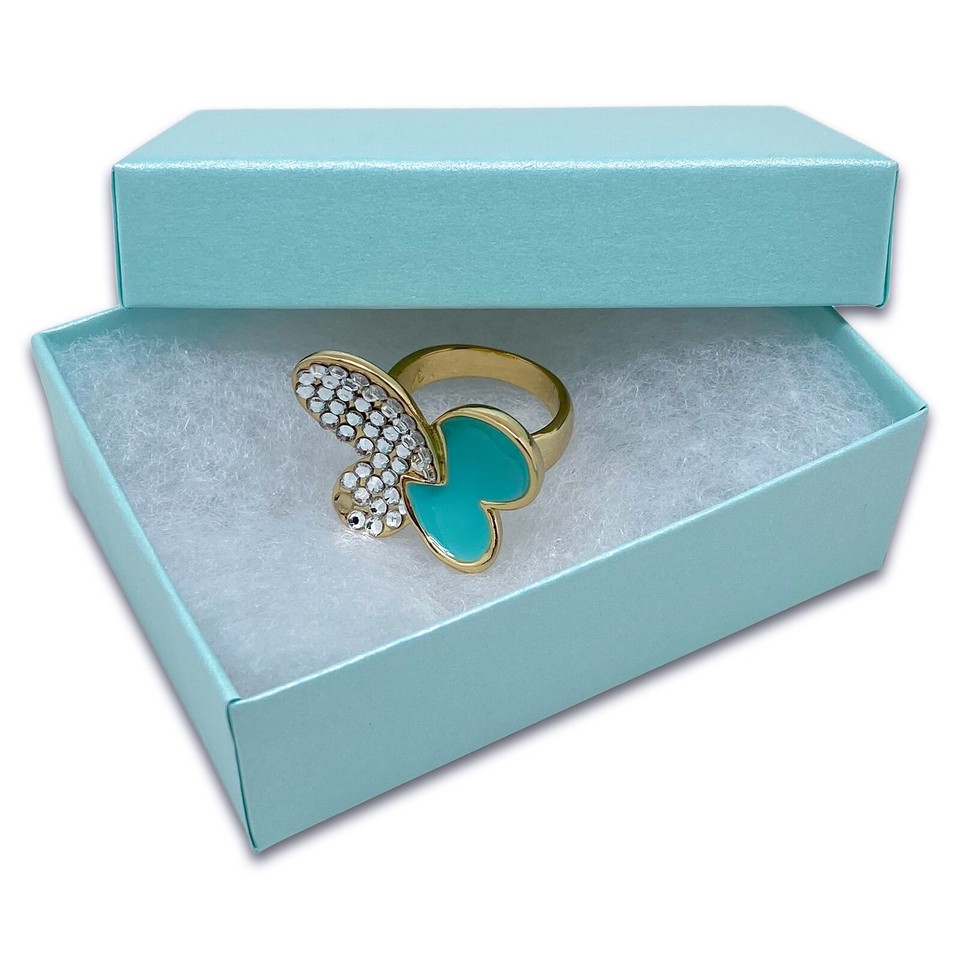 BULK 3.2x2.2x1 Cardboard #32 JEWELRY GIFT BOXES Cotton Fill Kraft Small ...