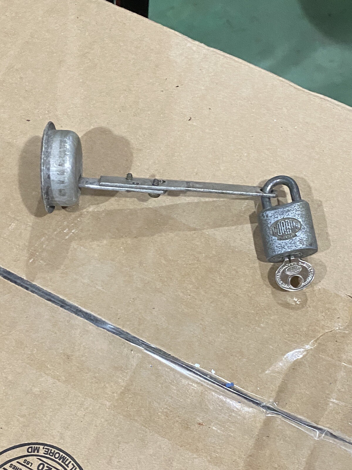 EARLY Corbin Ford Gumball machine lock & key With Antique Lock Bar Ford ...