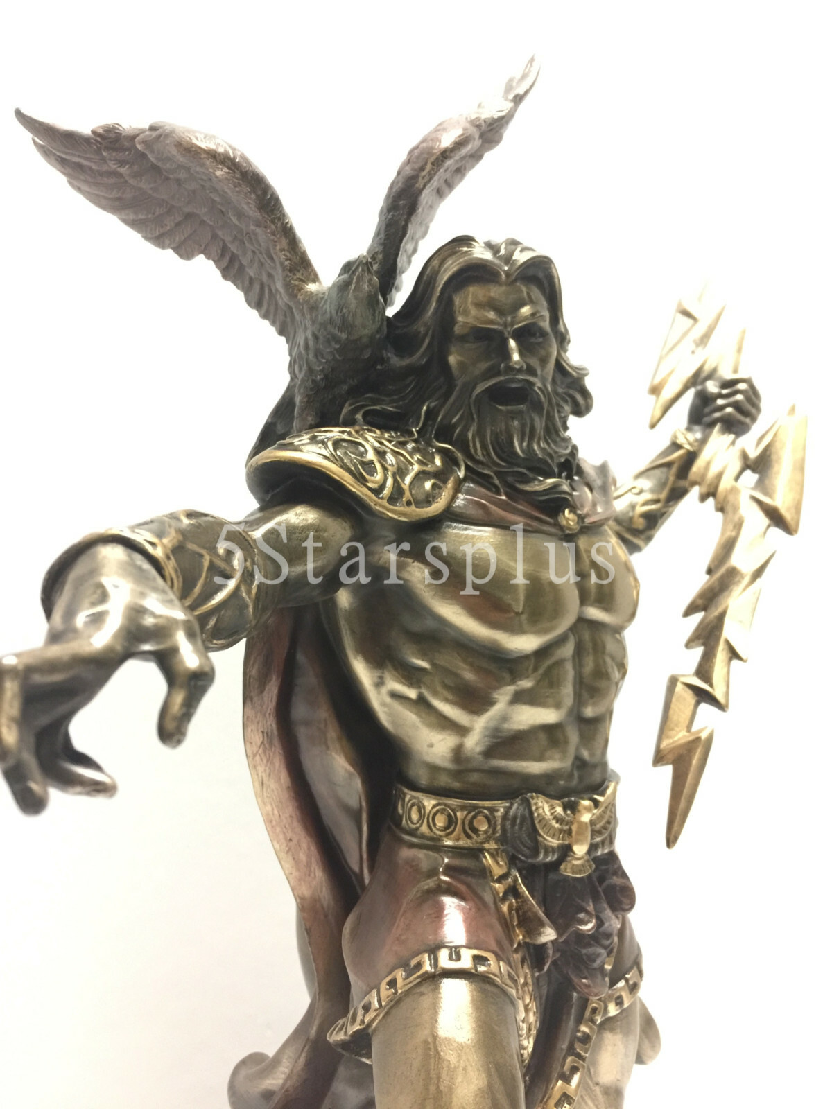 LARGE Zeus holding Thunderbolt W Eagle 20" Statue Sculpture figurine ...