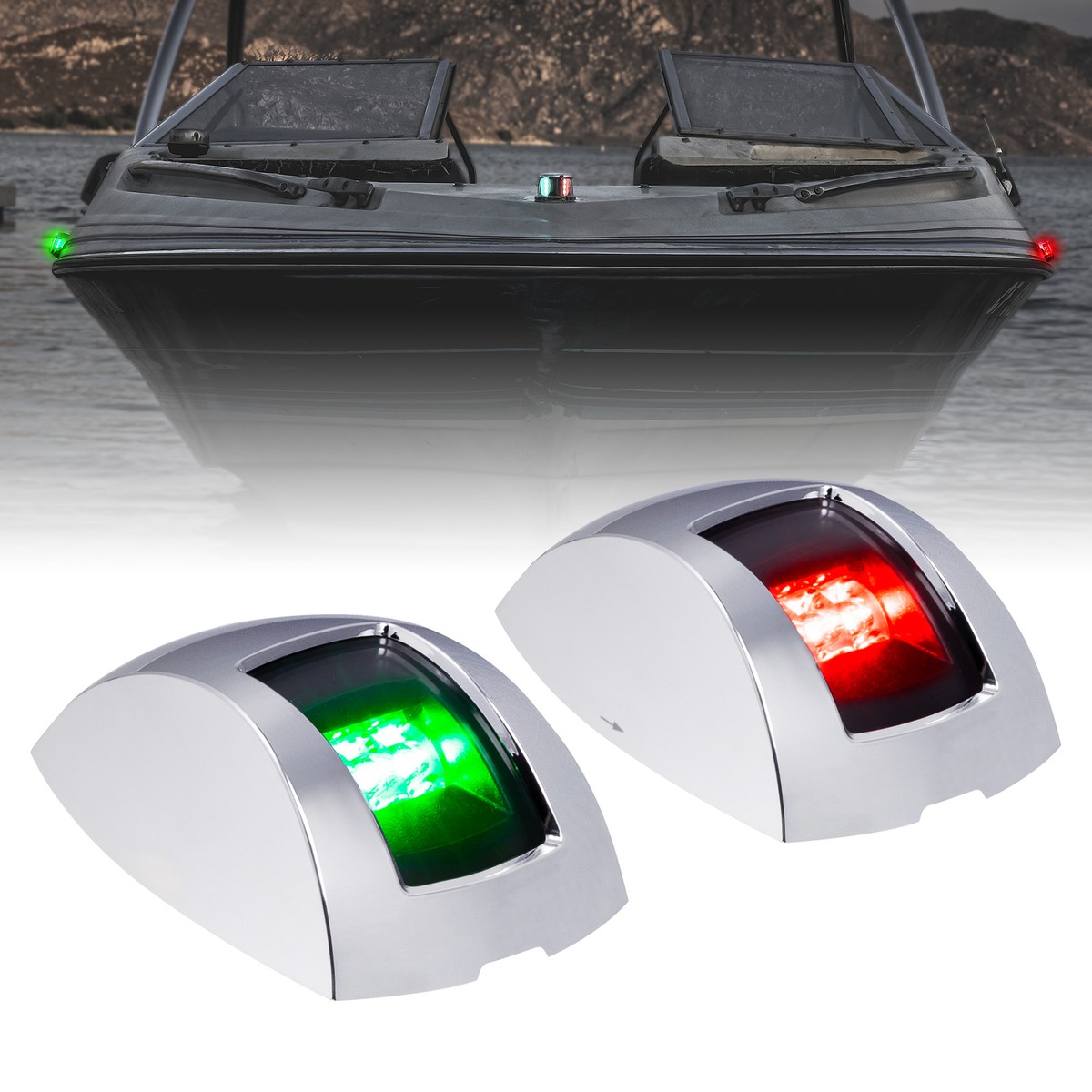 Solar Boat Lights Navigation Boat Bow Light, Navigation Lights Solar