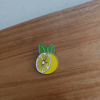 Cute Yellow Lemon Fruit Badge Pin Fun Citrus Jewellery AUS Free Postage ...