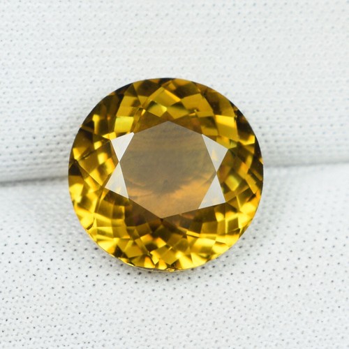 5.74 ct SHIMMERING YELLOW - NATURAL ELBAITE TOURMALINE Round See Vdo ...