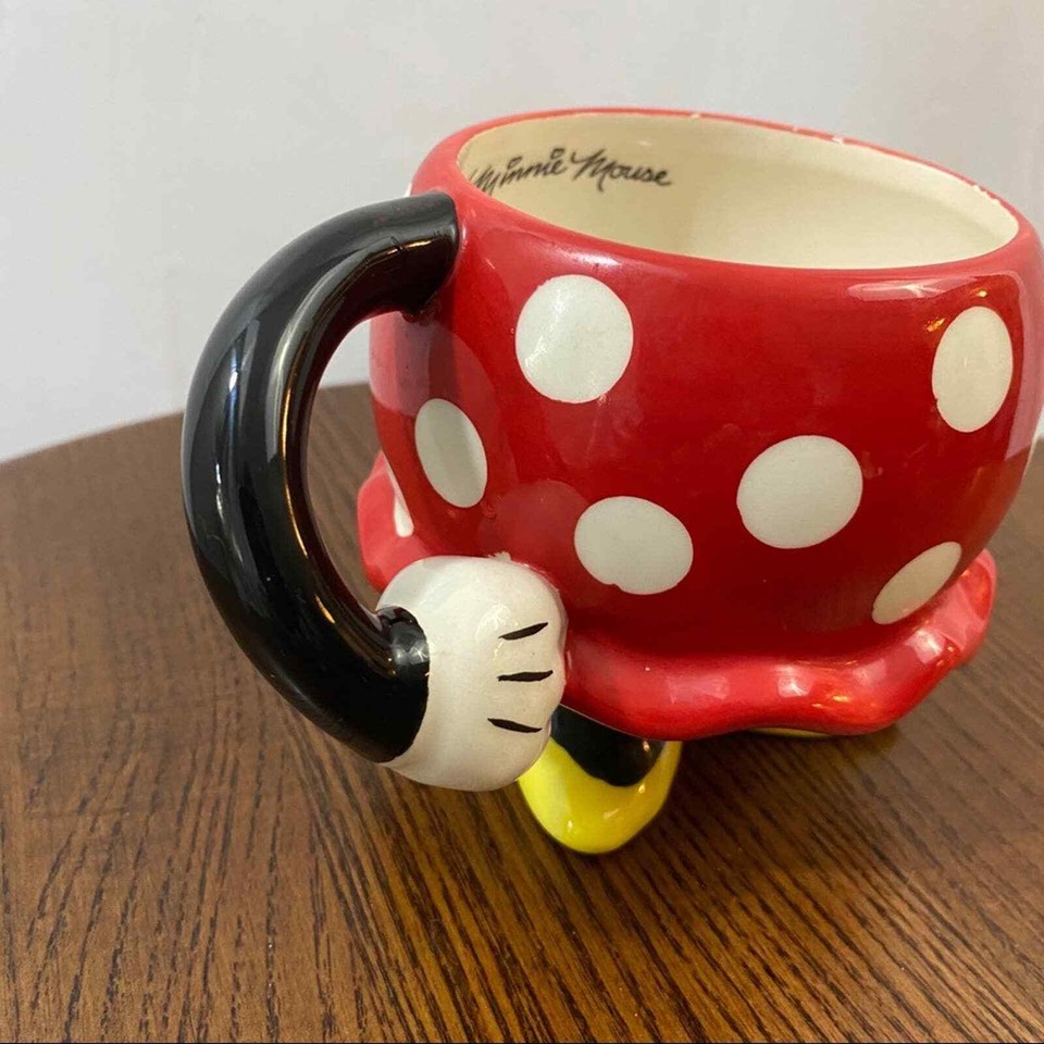 Disney Minnie Mouse Coffee Mug Bright Colors Arm Handle Minnie Mouse ...