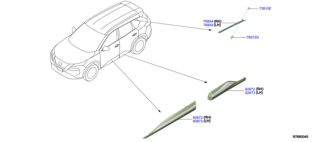 Genuine Nissan Molding - Front Door - Right-Hand 80870-6RR0A for sale ...