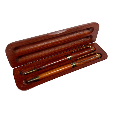 Texas Department of Human Services TDHS Wooden Walnut Pen & Pencil Set ...