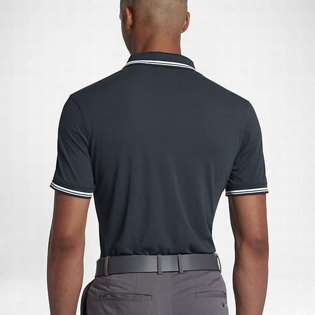 Nike Men's Modern Tour Dry Tipped Armory Navy/White Golf Polo (833075 ...