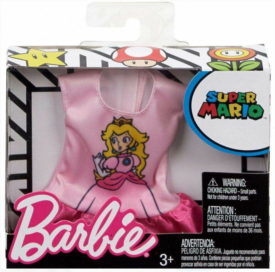 NEW Mattel Barbie Super Mario Pink Princess Peach Top Fashion