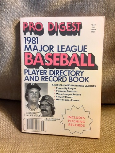 Pro Digest 1981 Major League Baseball Player Directory and Record Book ...