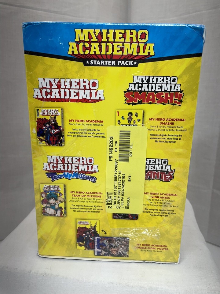 MY HERO ACADEMIA STARTER PACK Manga Box Set (4 Graphic Novels w/Poster ...