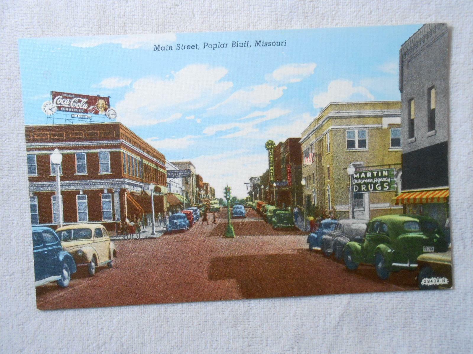 Vintage Postcard - Main Street - Poplar Bluff, MO - Great Coca Cola ...