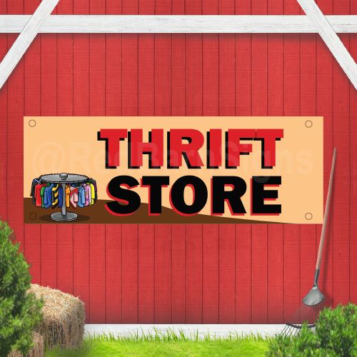 Thrift Store Indoor Outdoor Vinyl Banner Design | eBay