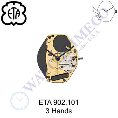 Genuine ETA 902.101 Watch Movement Swiss 3 Hands | eBay