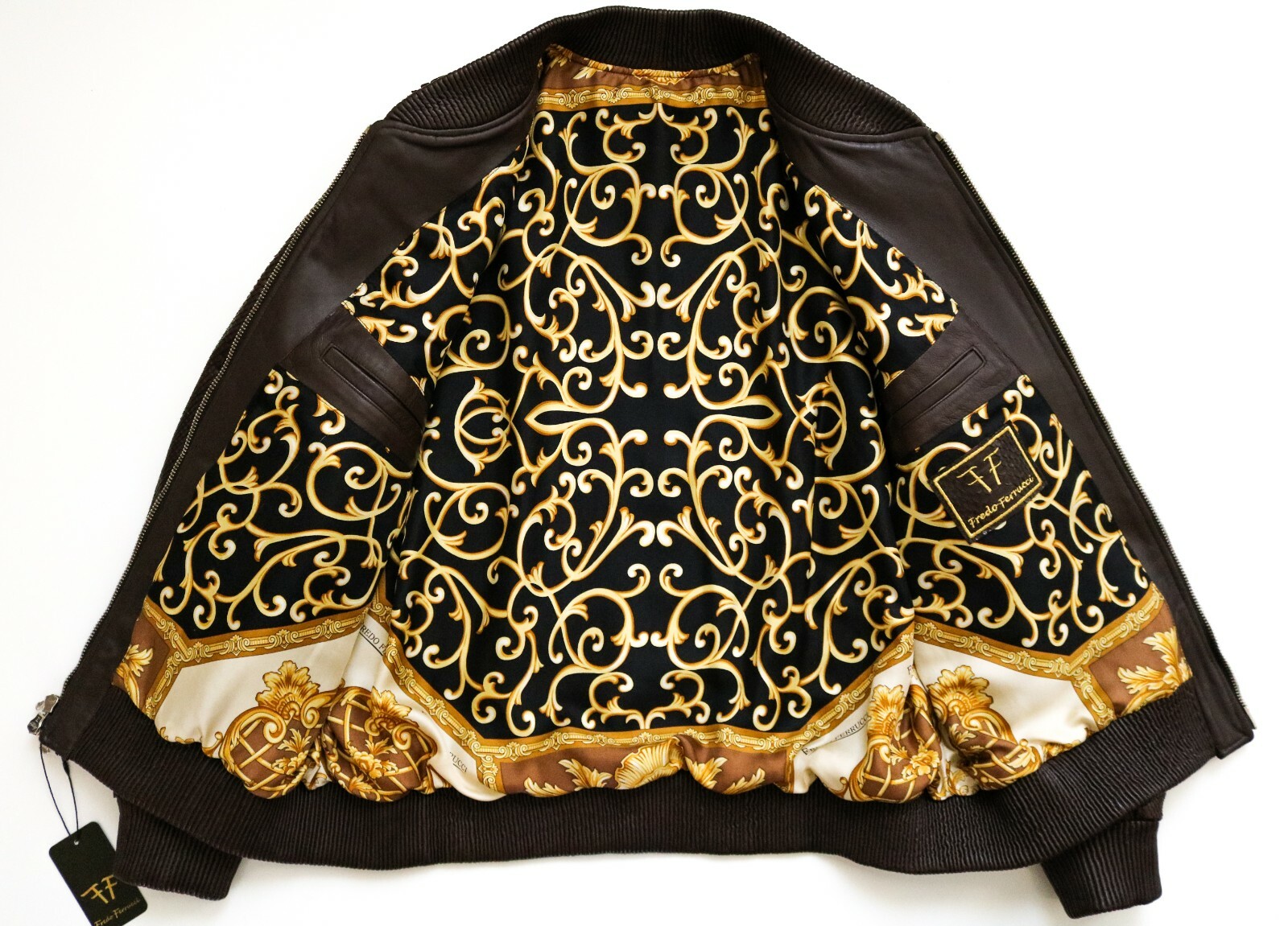 $13450 FREDO FERRUCCI Brown 100% Genuine Python Leather Jacket Size 54 ...